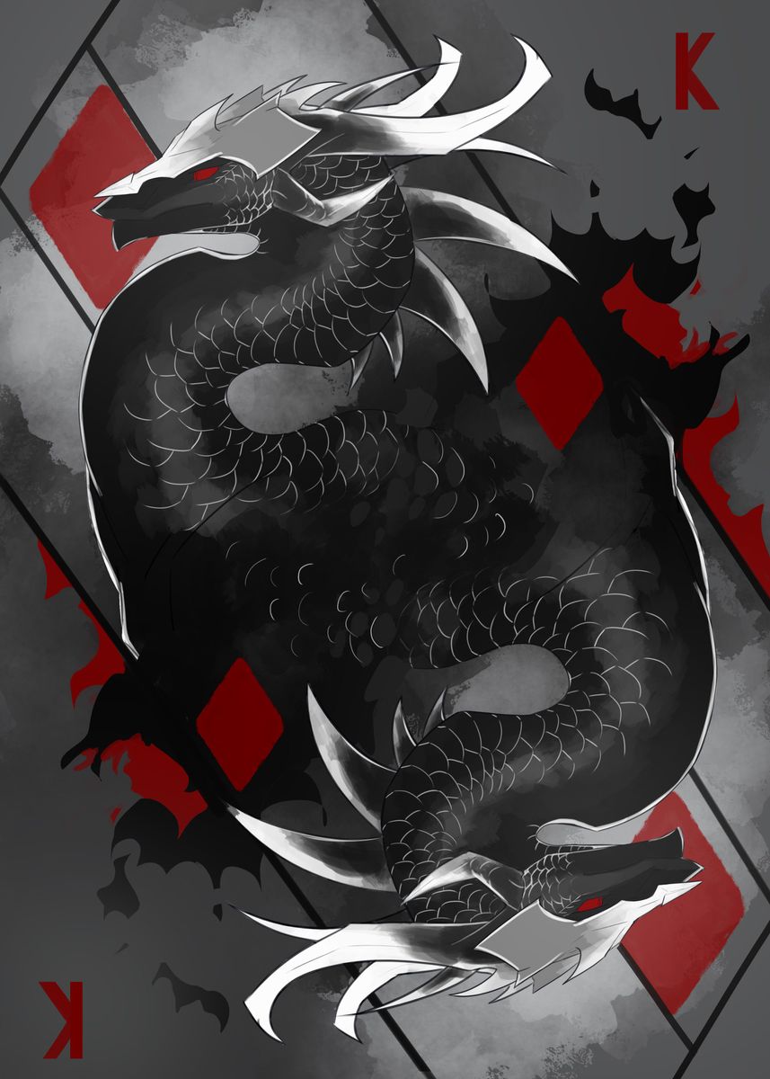 'Dragon King' Poster, picture, metal print, paint by Luci | Displate