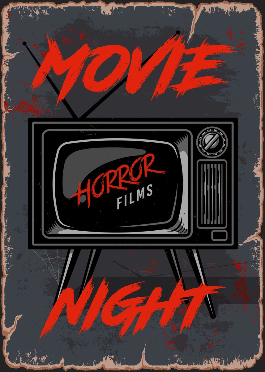 'Movie Horror Night' Poster, picture, metal print, paint by 3am | Displate