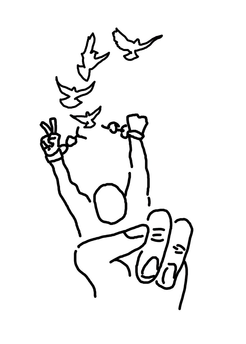 'peace hand and bird' Poster by aris febriyanto | Displate