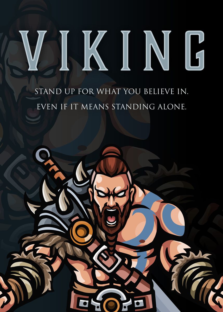 'Viking Warrior Motivation' Poster, picture, metal print, paint by ...