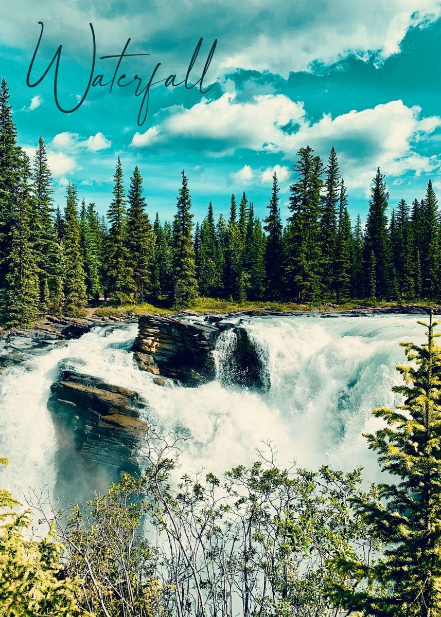 'Waterfall' Poster, picture, metal print, paint by Ties Rosi | Displate