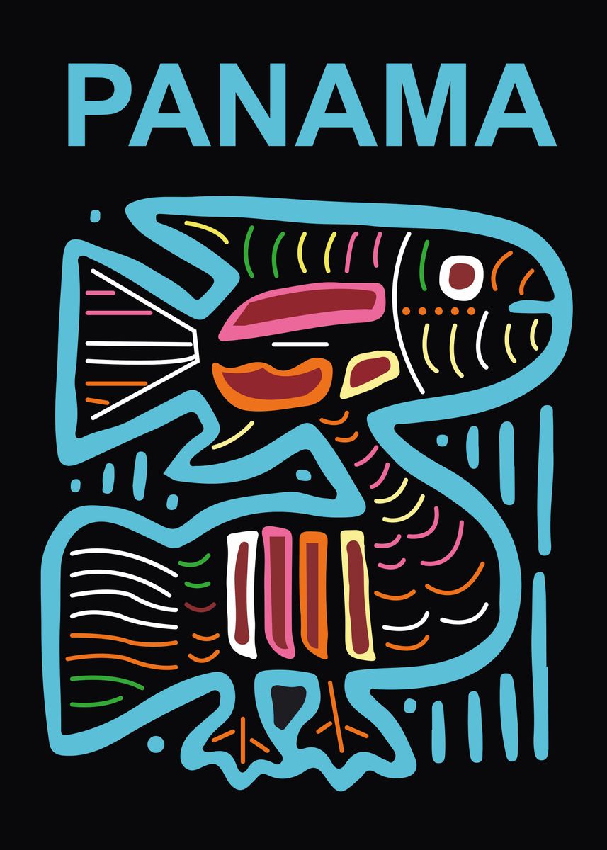 'mola fish kuna panama' Poster, picture, metal print, paint by ...