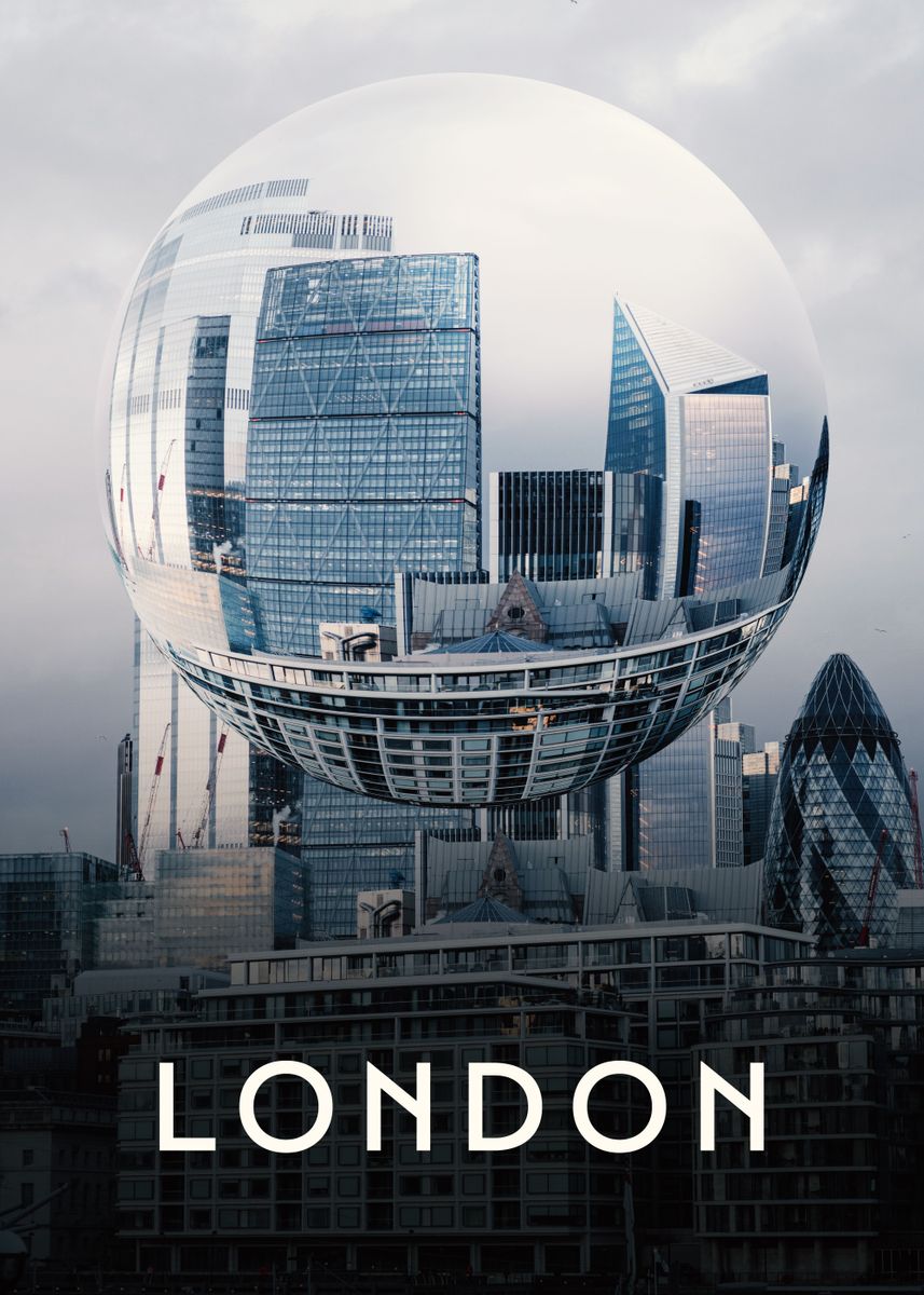 'London UK Glass Orb' Poster, picture, metal print, paint by KingTail ...