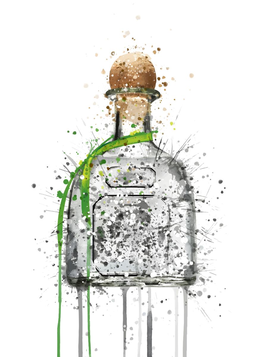 'Patron Silver Tequila' Poster, picture, metal print, paint by Izu ...