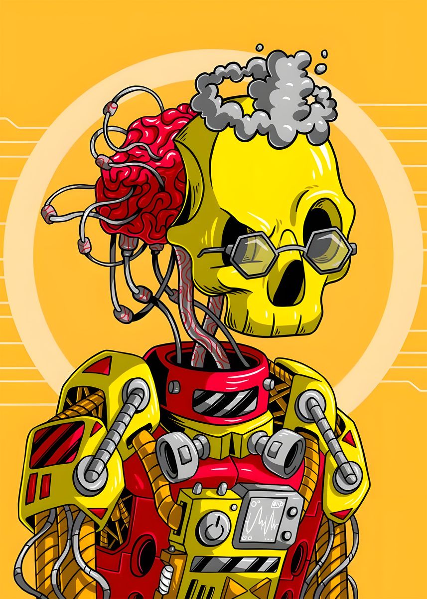 'Skeleton Iron Man' Poster, picture, metal print, paint by Illustration ...