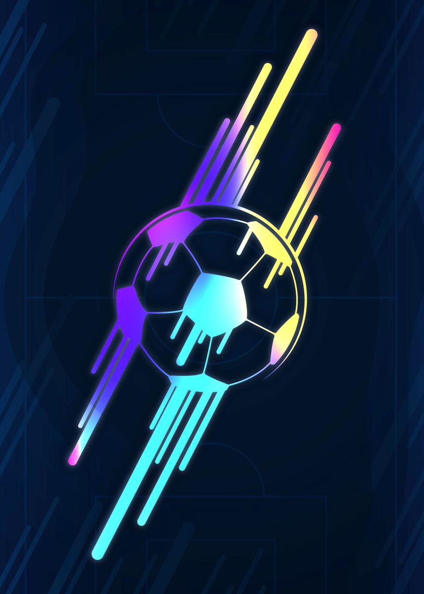 'Glitched Football' Poster, picture, metal print, paint by PosterSuite ...