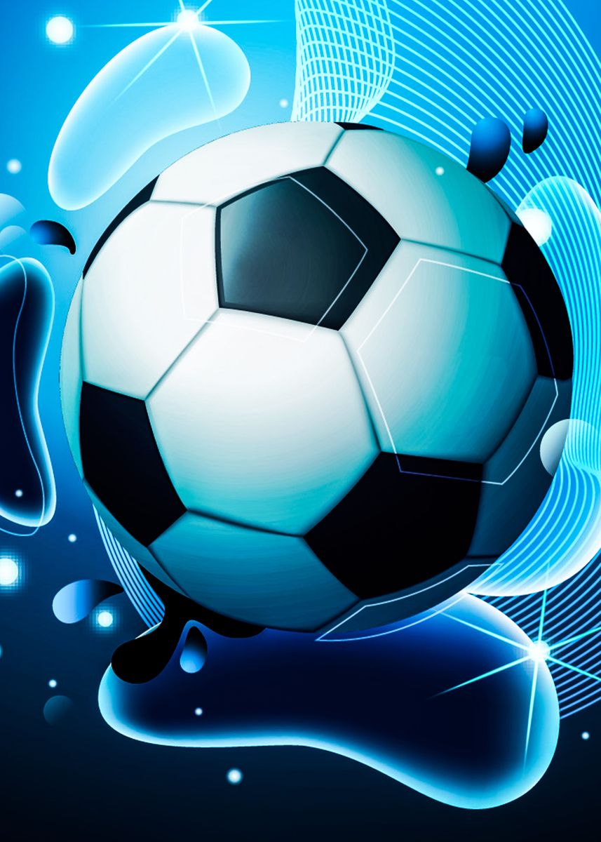 'Fancy Soccer Football' Poster, picture, metal print, paint by ...