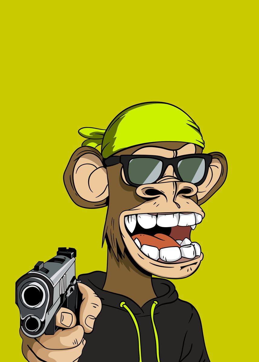 'Ugly ape' Poster, picture, metal print, paint by Magic Apes | Displate