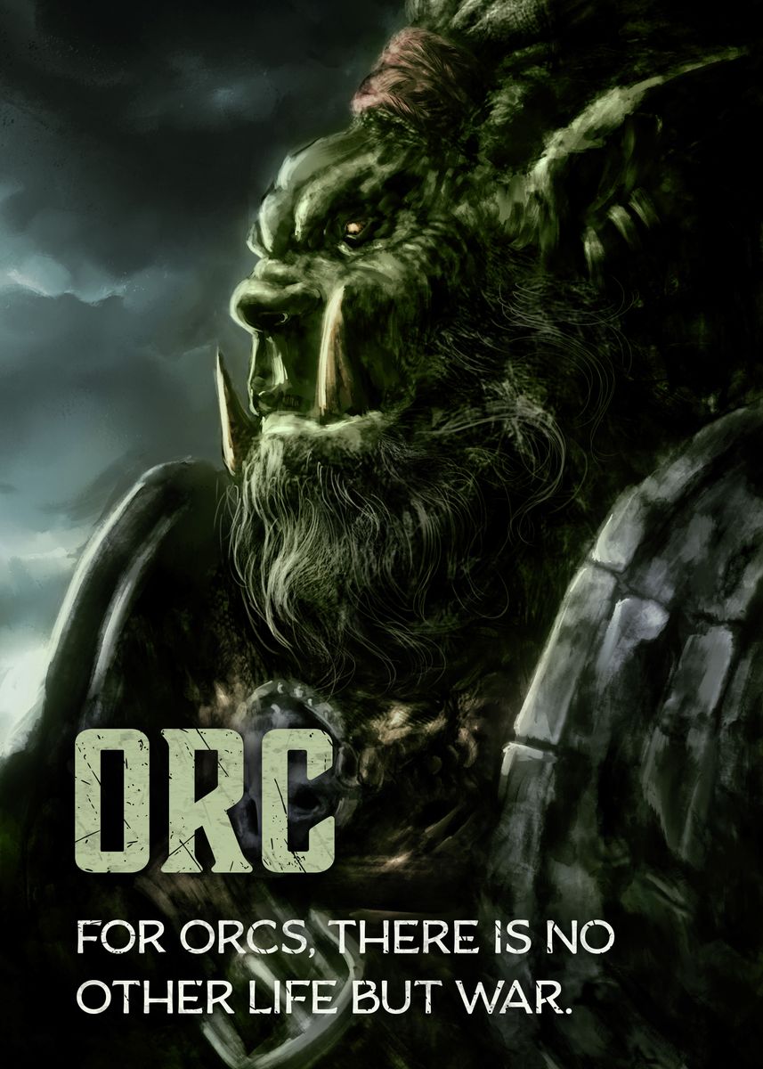 'Orc Motivational Quote' Poster, picture, metal print, paint by ...