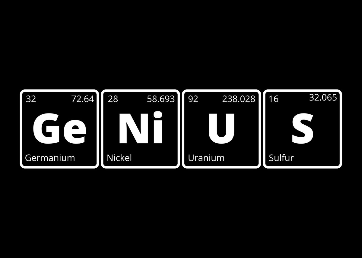 'Genius Periodic Table' Poster by ISSAM OUARDI | Displate