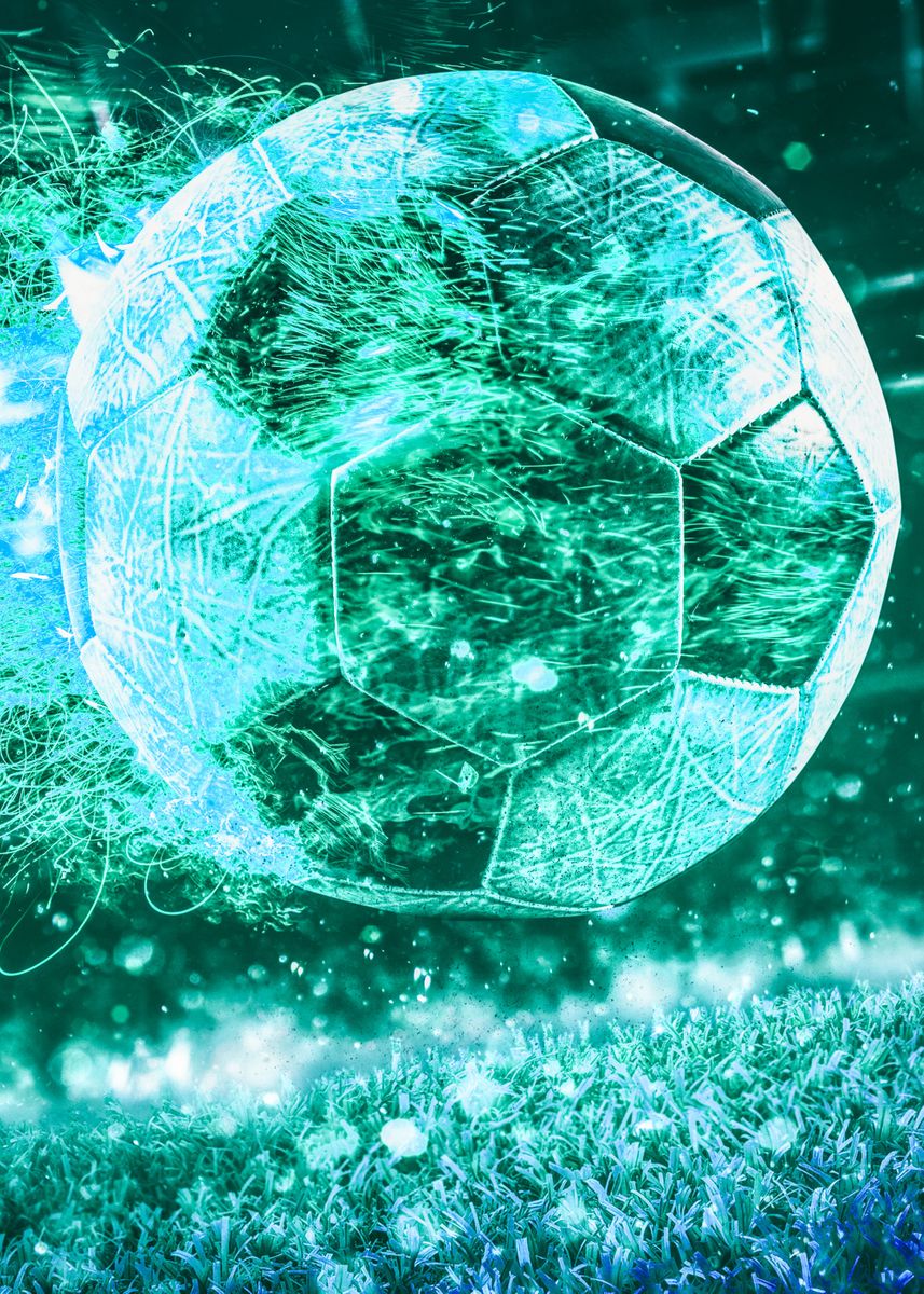 'Glowing Soccer Football' Poster by PosterSuite | Displate