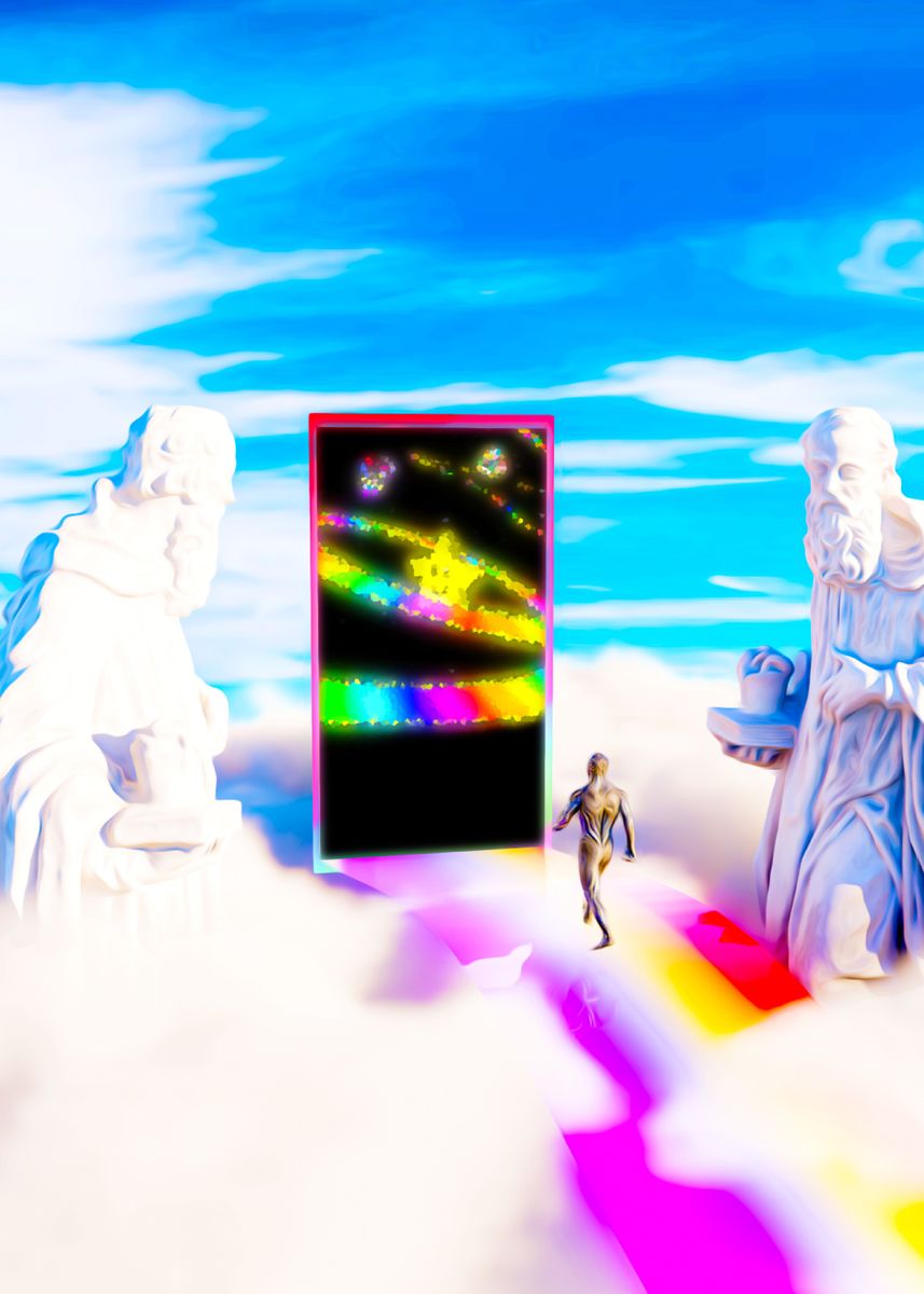 'Rainbow Road Portal' Poster, picture, metal print, paint by Fr3aky ...