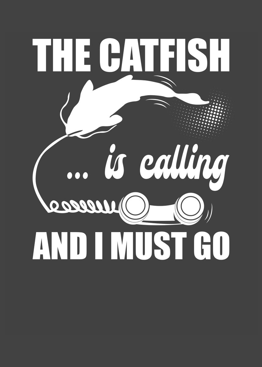 'Catfish Phone Call Blue' Poster, picture, metal print, paint by ...