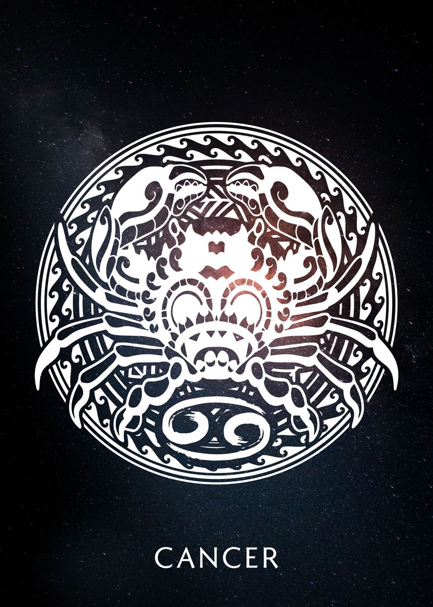 'Zodiac Sign Cancer Galaxy' Poster, picture, metal print, paint by Troy ...