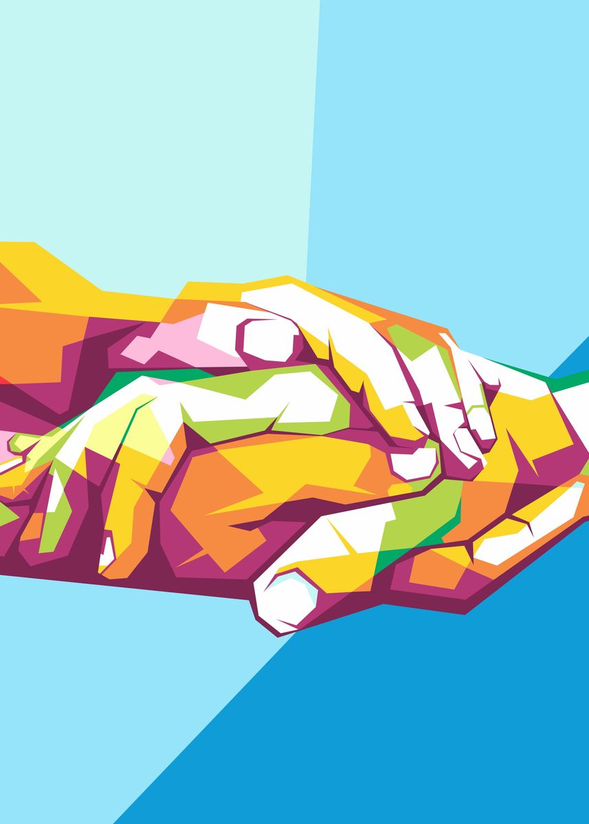 'colorful hand' Poster, picture, metal print, paint by erna setiawan ...