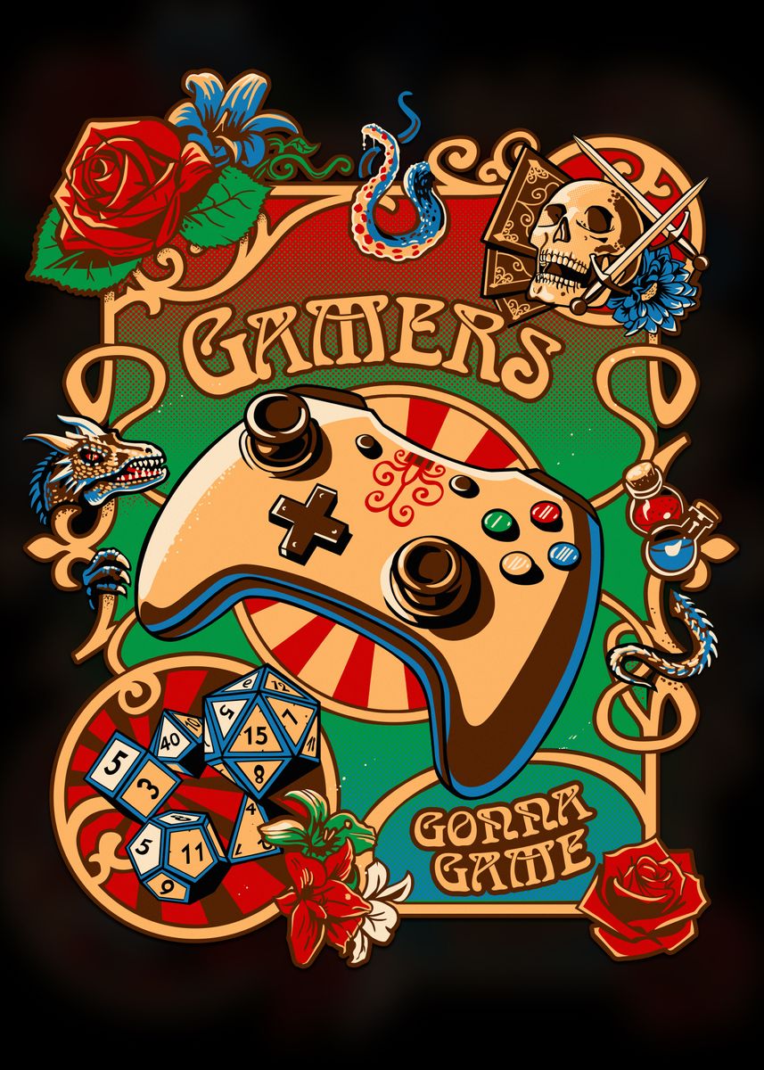 'Gamers Gonna Game' Poster, picture, metal print, paint by DAObiwan ...