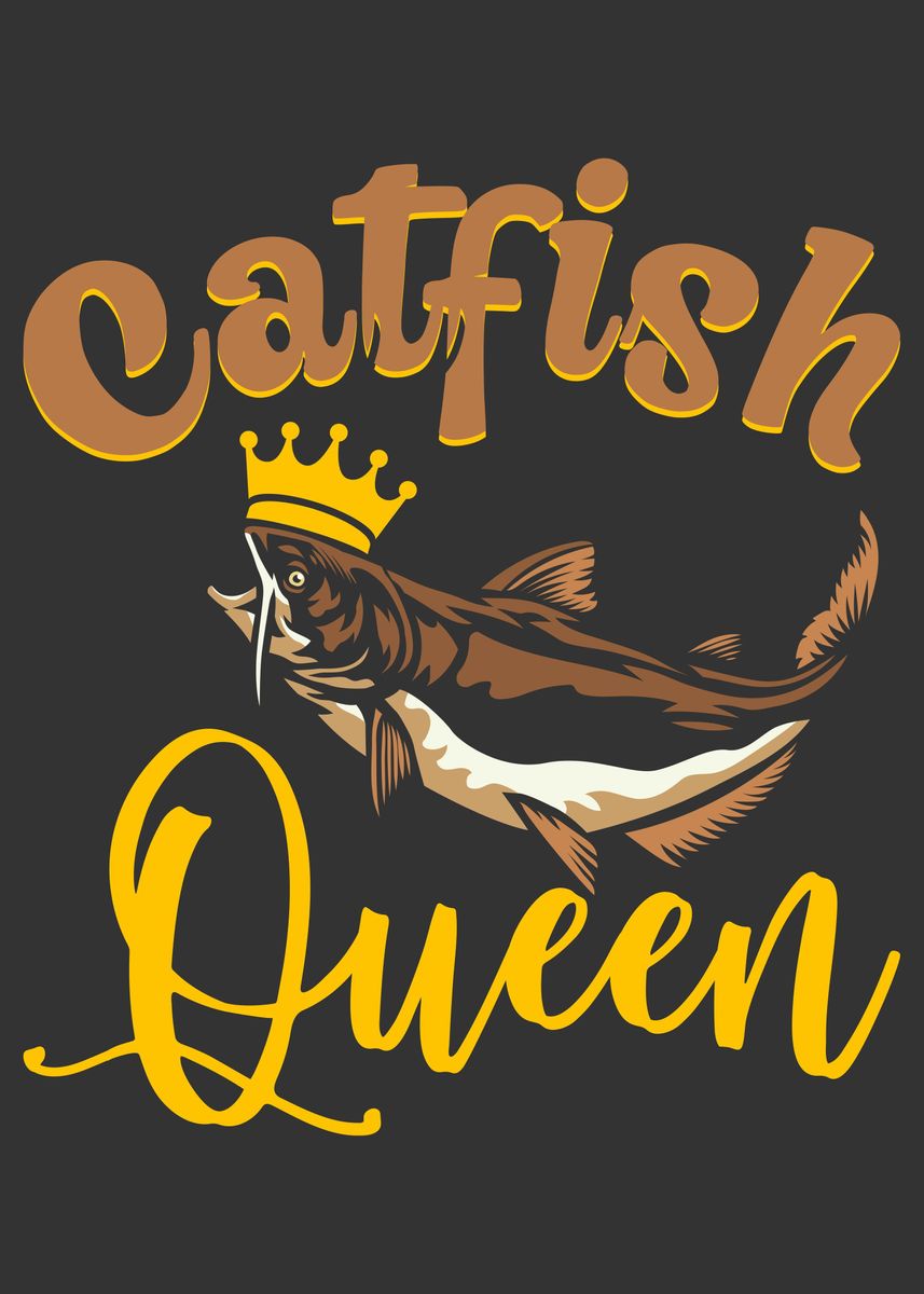 'Wels Catfish Design For A ' Poster, picture, metal print, paint by ...