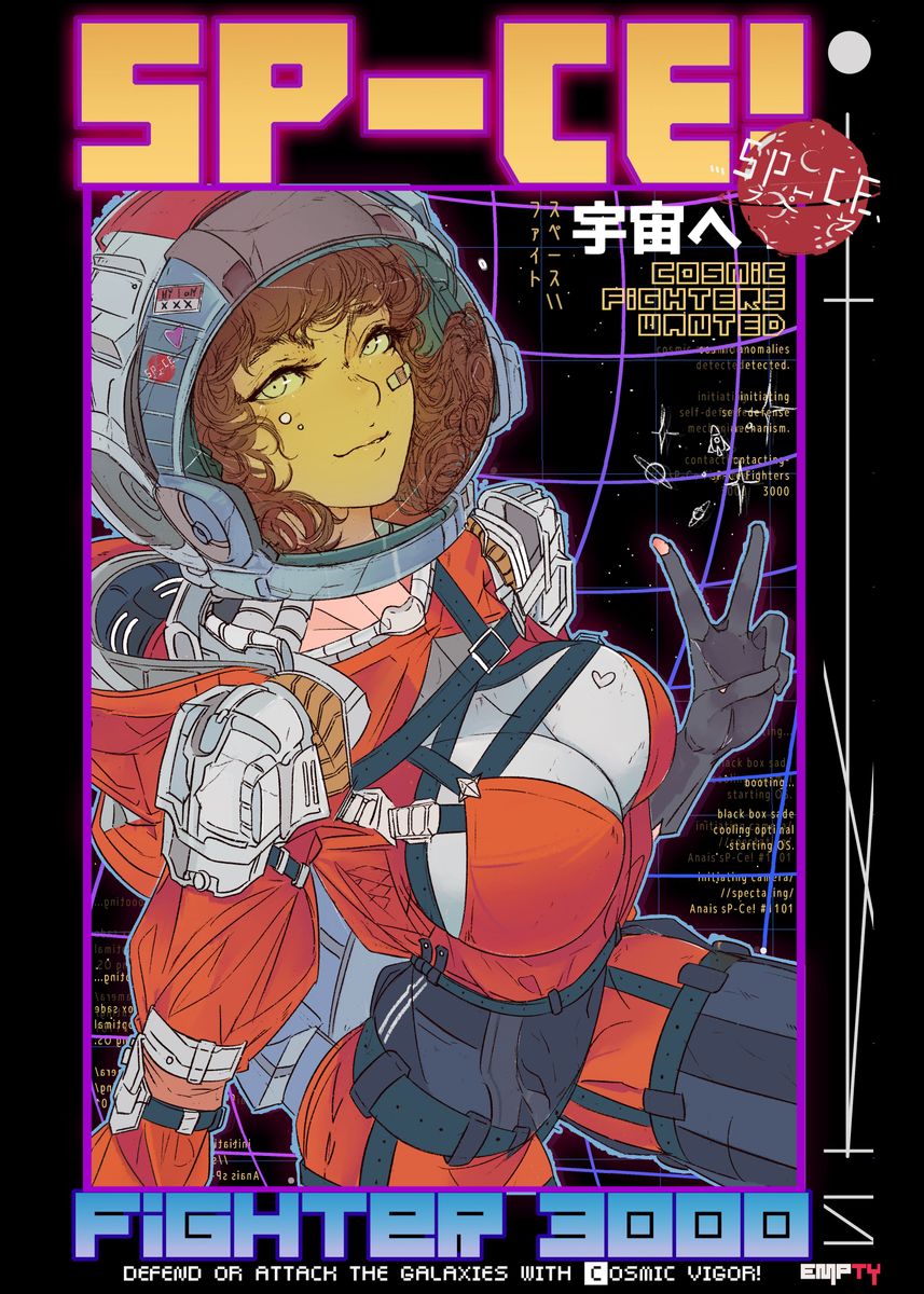 'sP Ce Fighter 3000' Poster, picture, metal print, paint by Ellie MapleFox | Displate