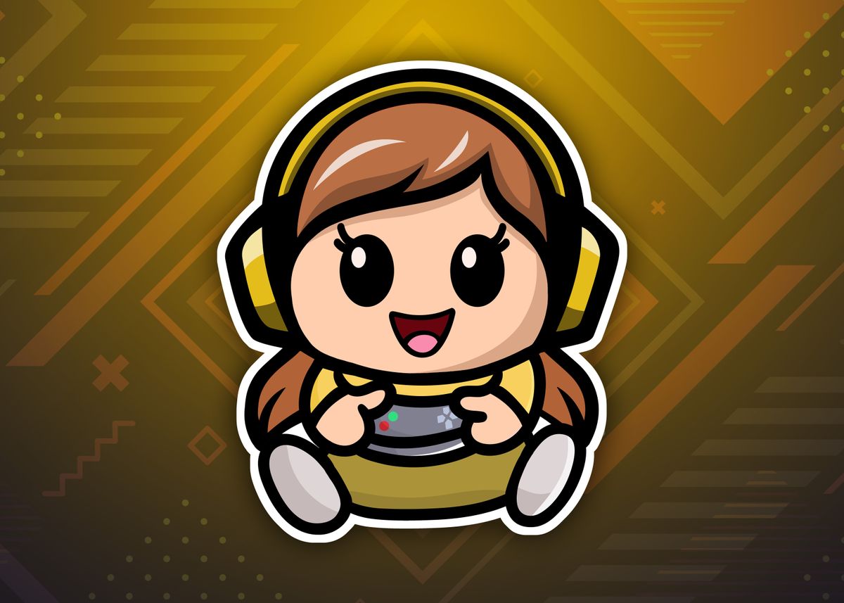 'Kawaii Chibi Gamer Girl' Poster by 84PixelDesign | Displate