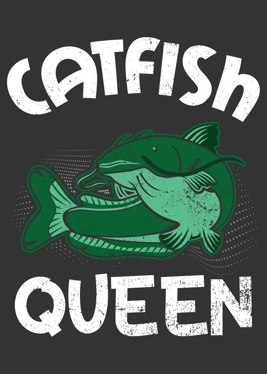 'Wels Catfish Design For A ' Poster, picture, metal print, paint by ...
