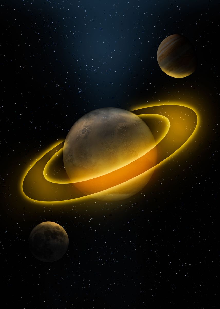 'Saturn Fantasy Planet' Poster, picture, metal print, paint by ...
