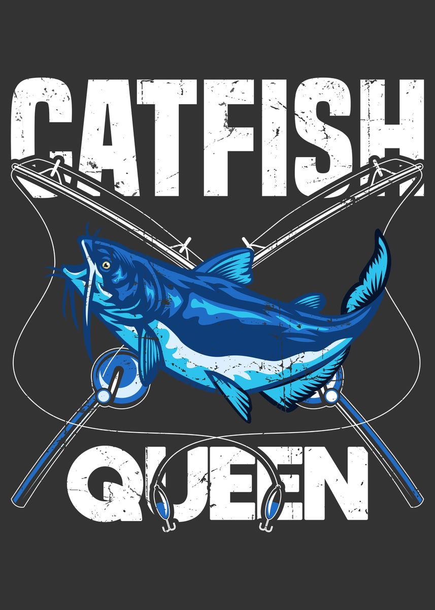 'Wels Catfish Design For A ' Poster, picture, metal print, paint by ...