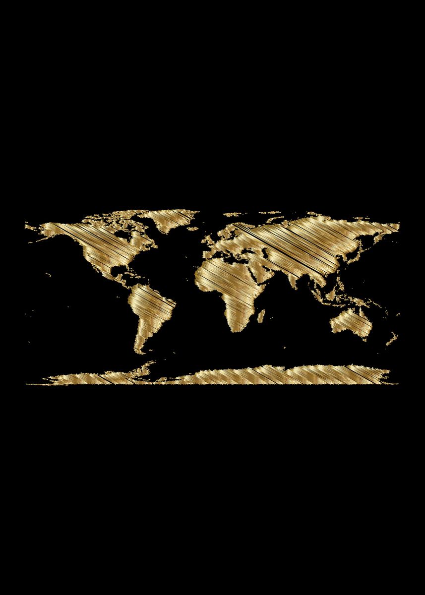 'gold world ' Poster by Fast Elevator | Displate