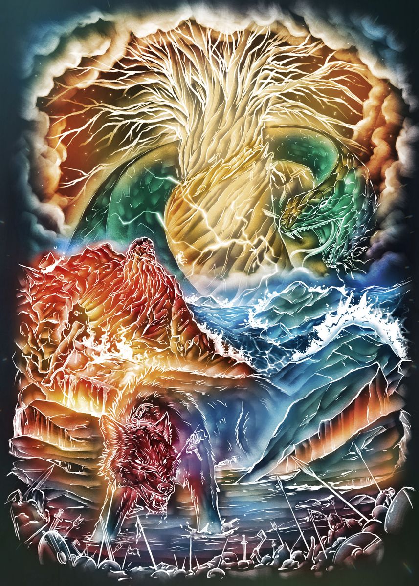 'The Prophecy of Ragnarok' Poster, picture, metal print, paint by ...