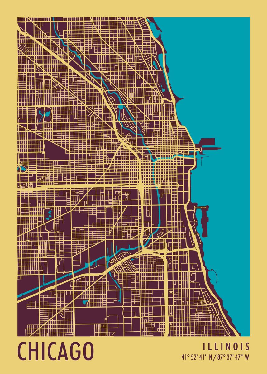 'Chicago' Poster, picture, metal print, paint by Miracle Studio | Displate