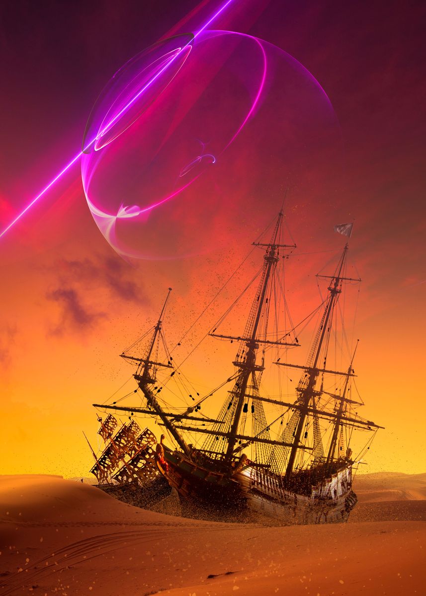 'Dune Ship' Poster by Shaheen Khan | Displate