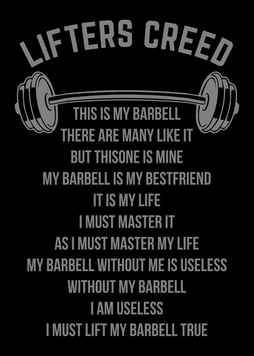 'Lifters Creed Barbell' Poster, picture, metal print, paint by albran ...