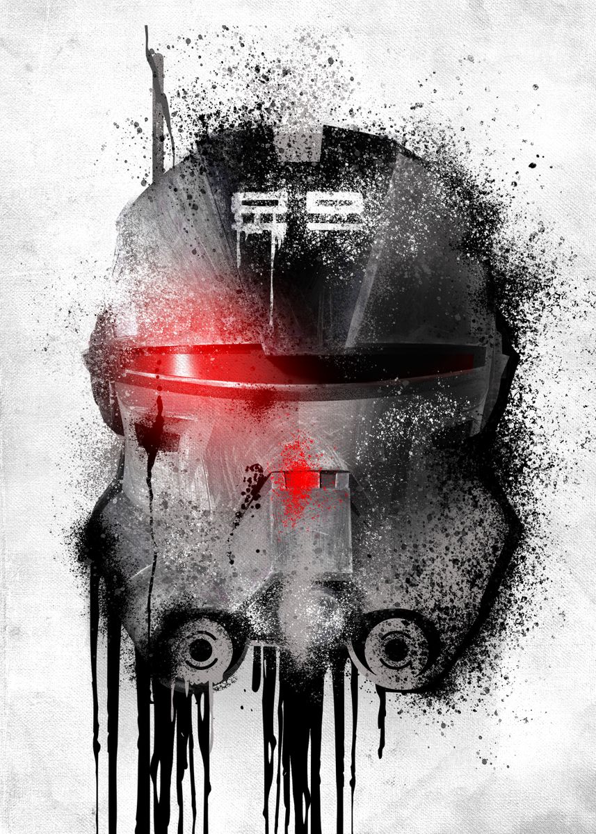 'Echo Graffitti Helmet' Poster, picture, metal print, paint by Star Wars | Displate