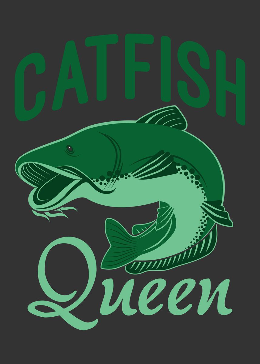 'Wels Catfish Design For A ' Poster, picture, metal print, paint by ...