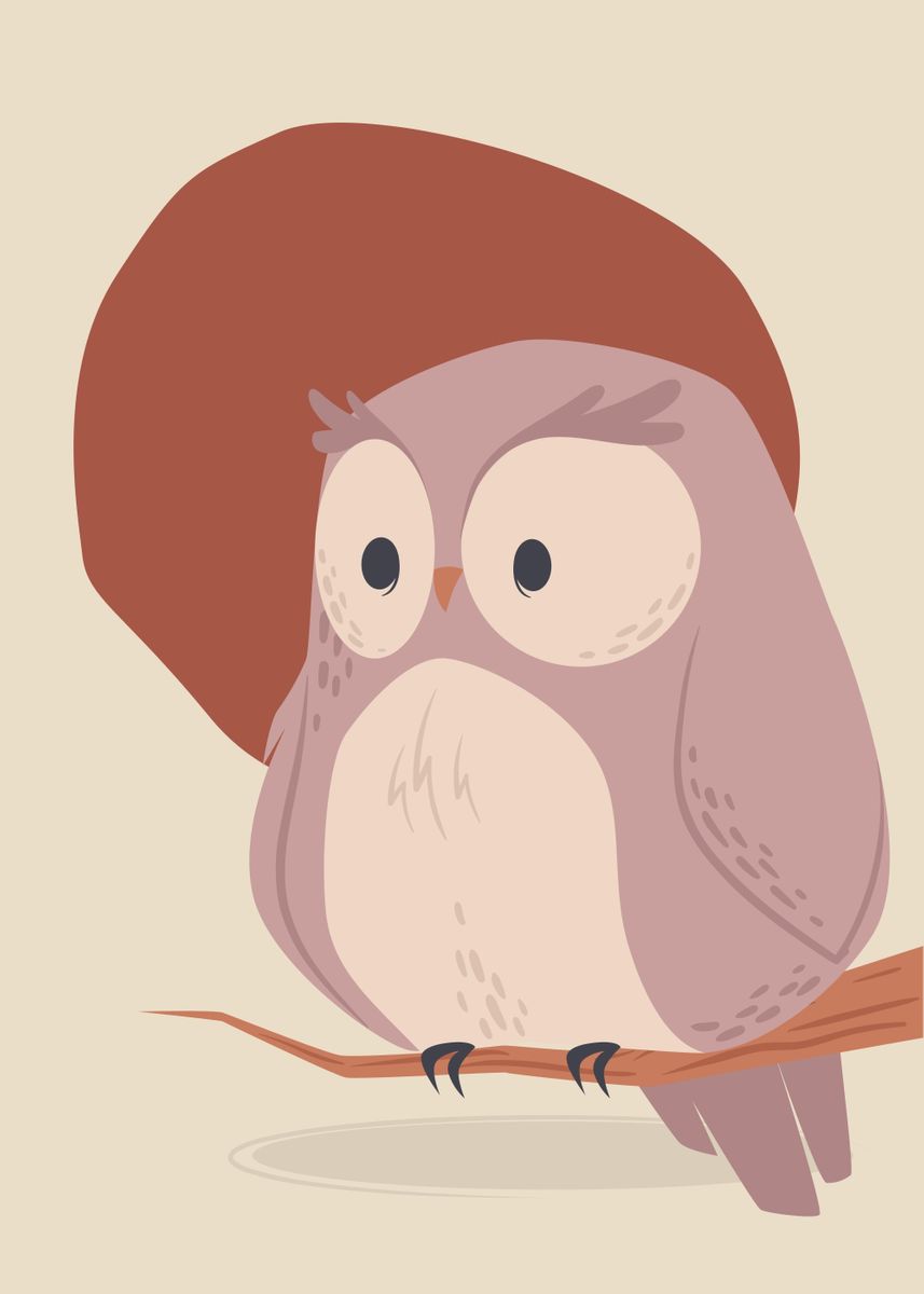 'Mr Owl' Poster, picture, metal print, paint by Simon Clement | Displate