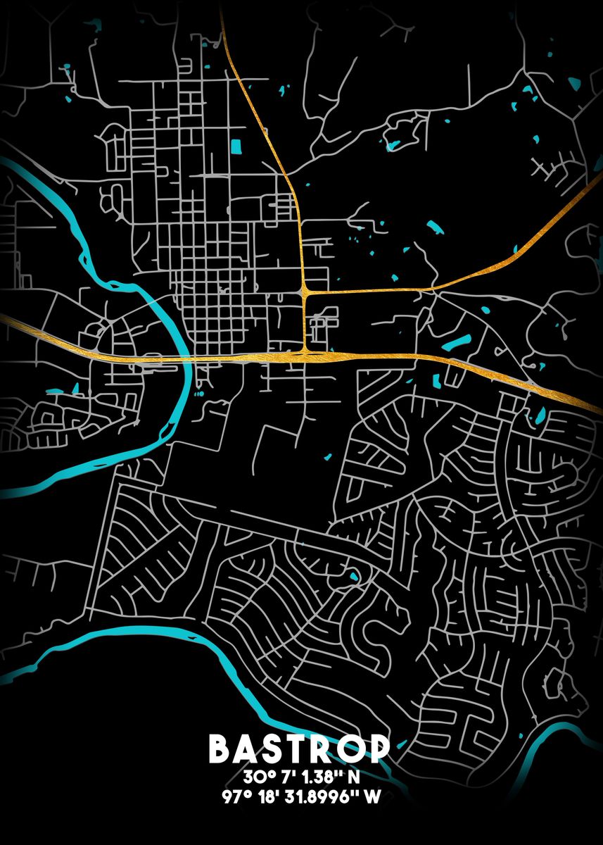 'Bastrop TX USA' Poster, picture, metal print, paint by Clayborne Frank ...