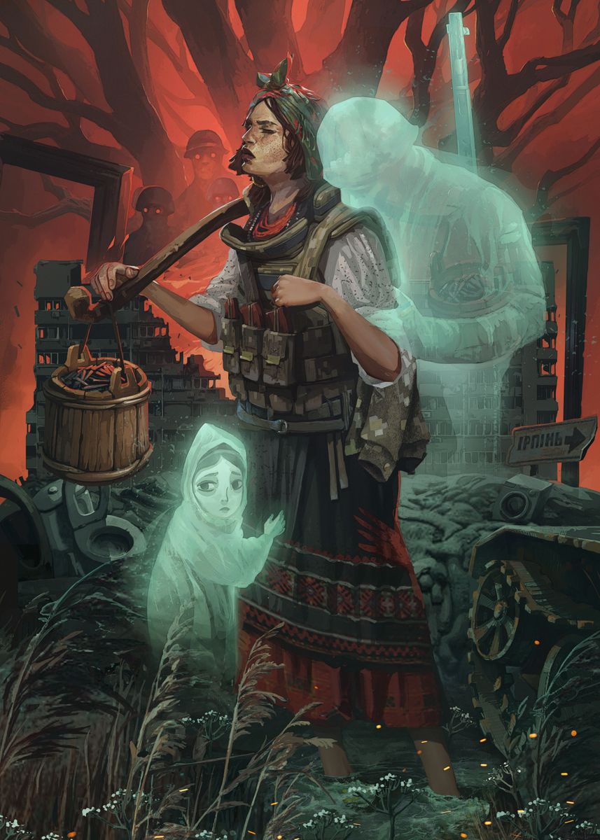 'Bucha' Poster, picture, metal print, paint by Stanislav Lunin | Displate