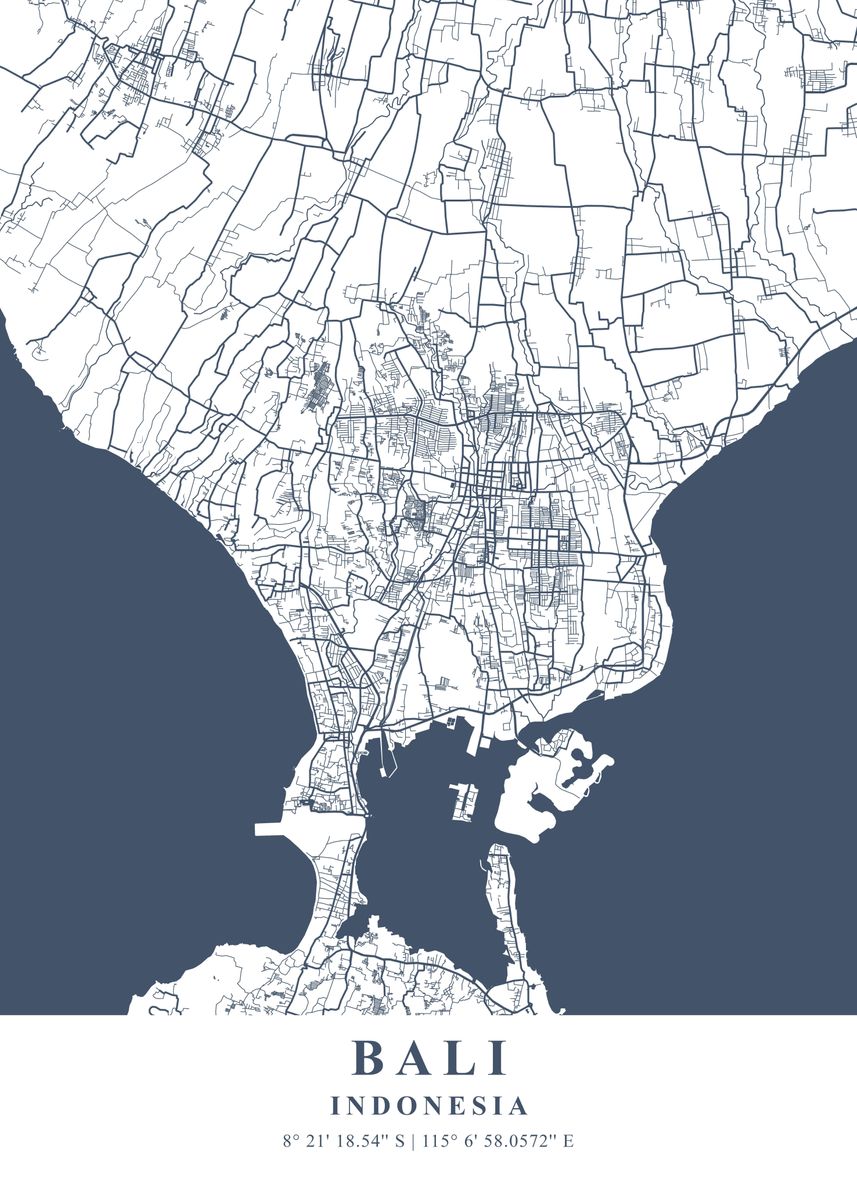 'Bali Ash Plane Map' Poster, picture, metal print, paint by Tien ...