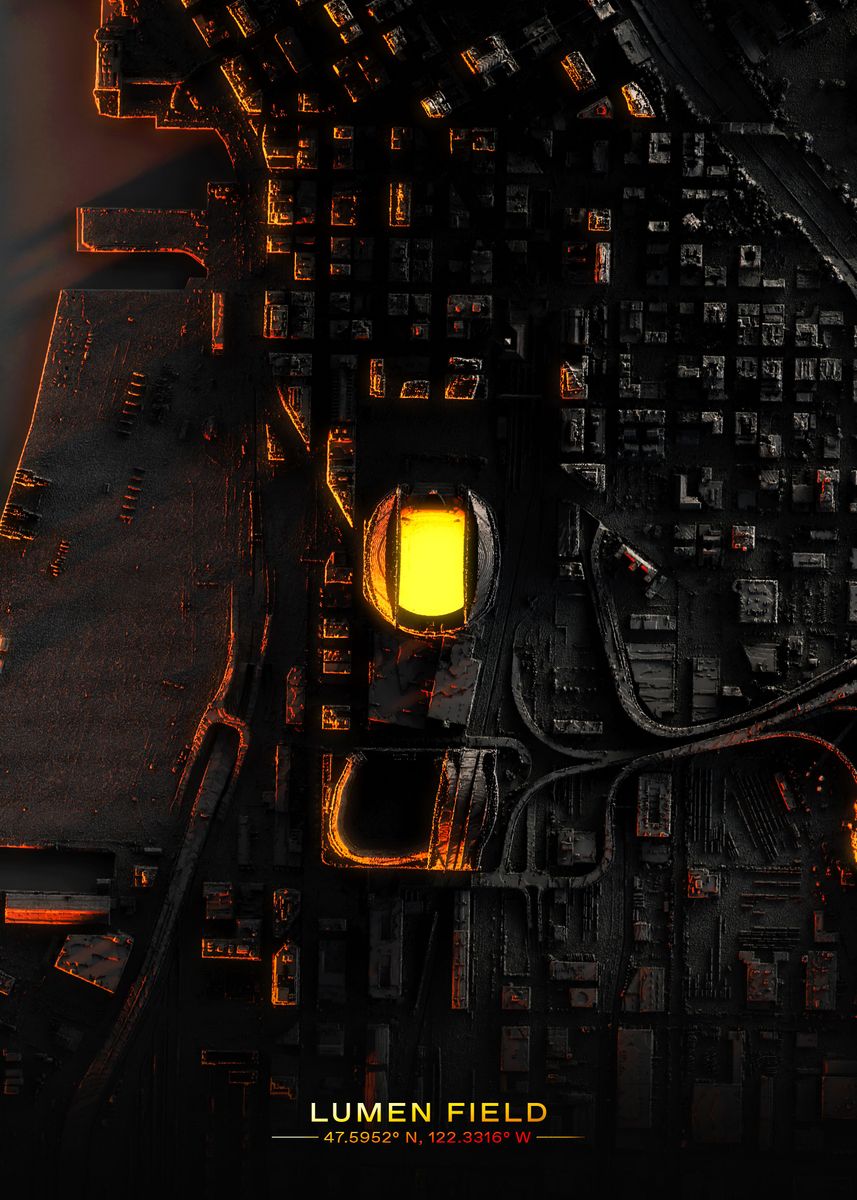 'Lumen Field' Poster, picture, metal print, paint by Raphael | Displate