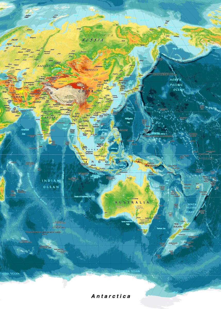 'Asia and Oceania' Poster by Sam Kal | Displate