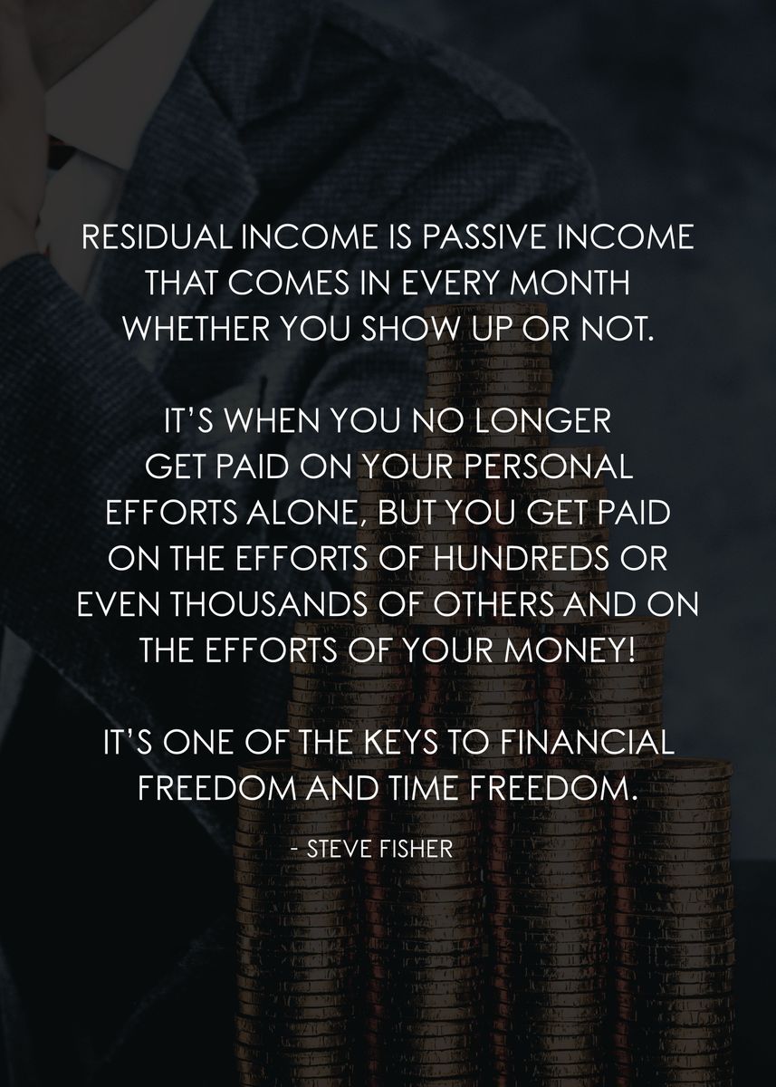 'Residual Income' Poster, picture, metal print, paint by CHAN | Displate