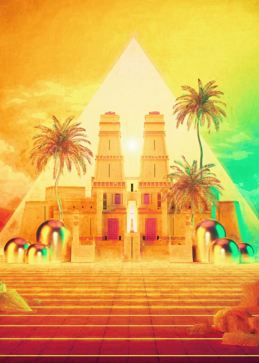 'Temple of the Sun' Poster, picture, metal print, paint by Shorsh ...