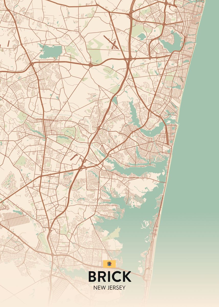 'Brick NJ' Poster, picture, metal print, paint by IMR Designs | Displate