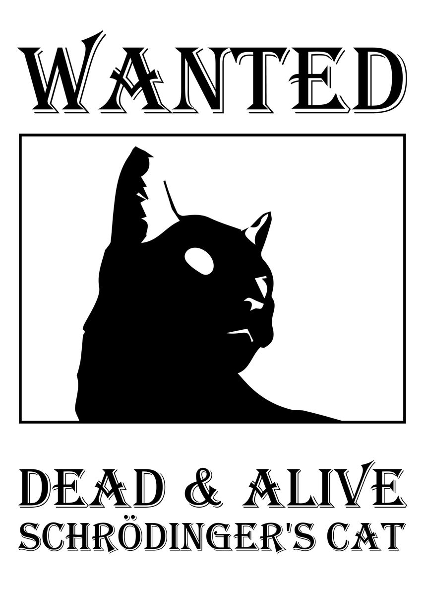 'schrdingers cat wanted' Poster by WallArt | Displate