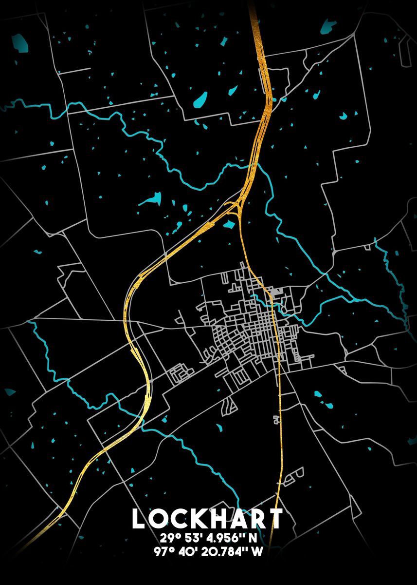 'Lockhart TX USA' Poster, picture, metal print, paint by Clayborne ...