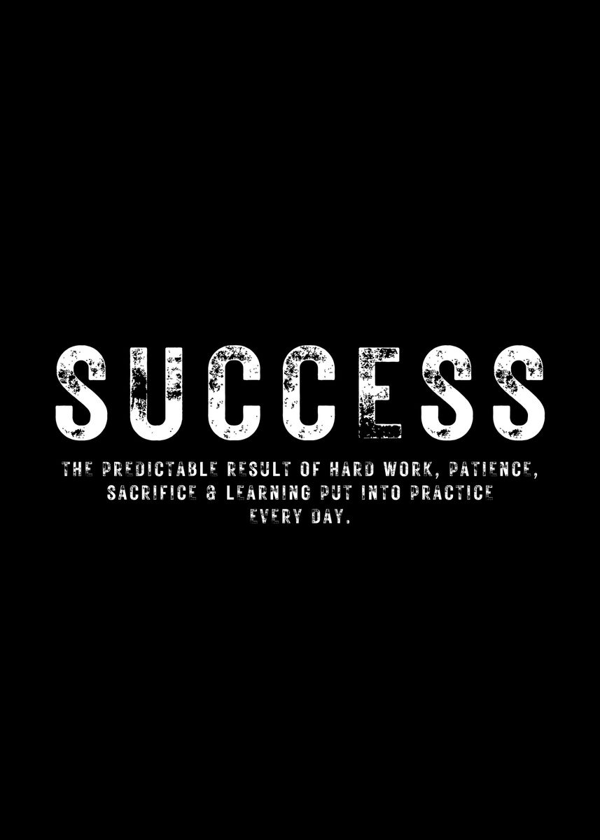 'Success Quote' Poster, picture, metal print, paint by Nae | Displate