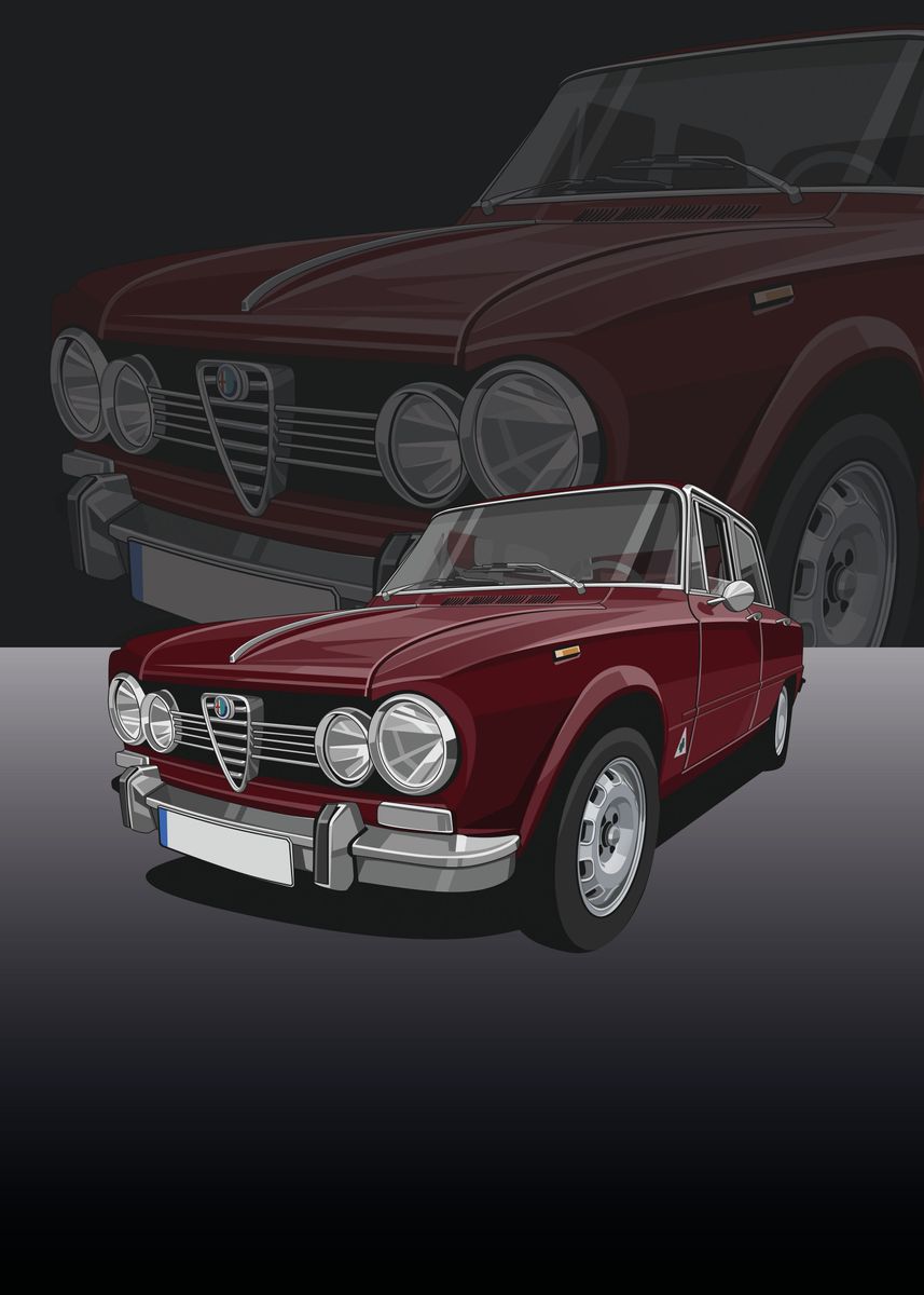 'alfa romeo 2000 berlina' Poster, picture, metal print, paint by ...