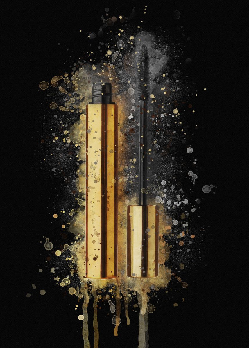 'Mascara makeup watercolor' Poster, picture, metal print, paint by ...