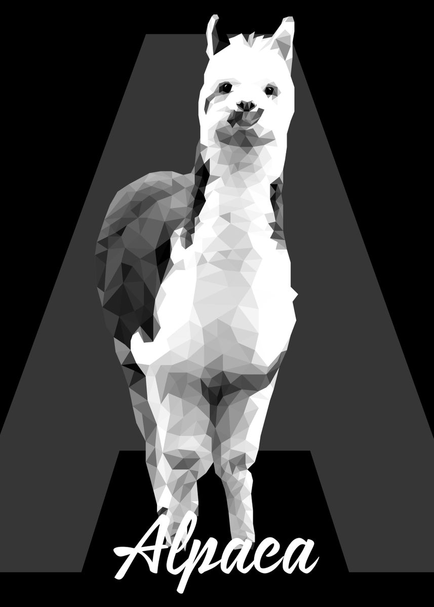 'Alpaca' Poster, picture, metal print, paint by minh doan | Displate