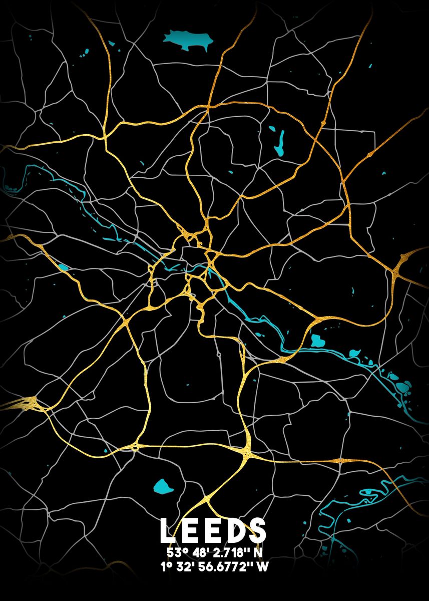 'Leeds UK' Poster by Clayborne Frank | Displate