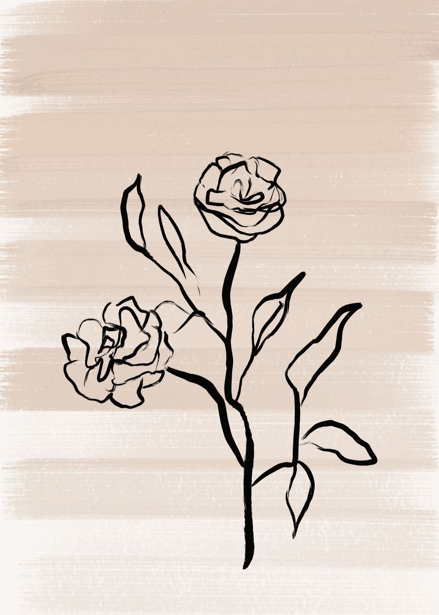 'Abstract Botanical Rose' Poster, picture, metal print, paint by ...